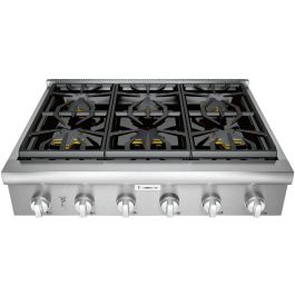 Thermador Professional 36 Inch Gas Rangetop with Pedestal Star Burners ...