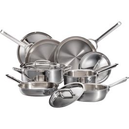 Wolf Gourmet 10 Piece Cookware Set with 7-Ply Bonded Construction ...